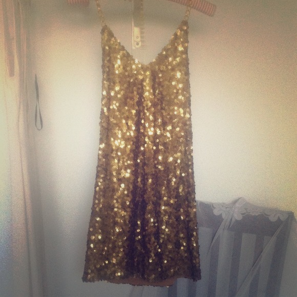 Wet Seal | Dresses | Gold Sequin Cocktail Dress | Poshmark