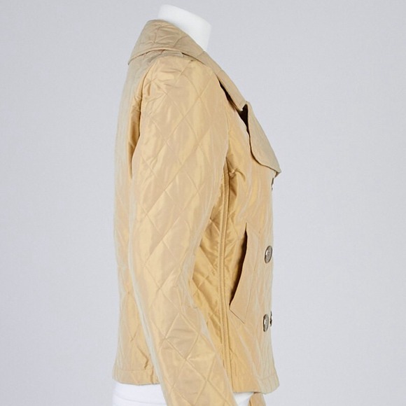 Burberry | Jackets & Coats | Burberry London Gold Quilted Bretley ...