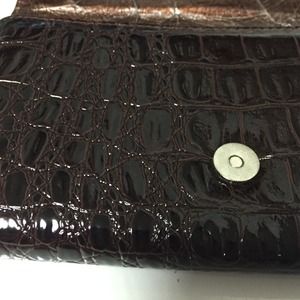 Avon | Bags | Dark Brown Wallet With Cross Detail | Poshmark