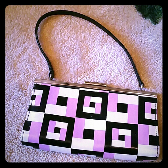 Bags | Pink And Black Checkerboard Purse | Poshmark