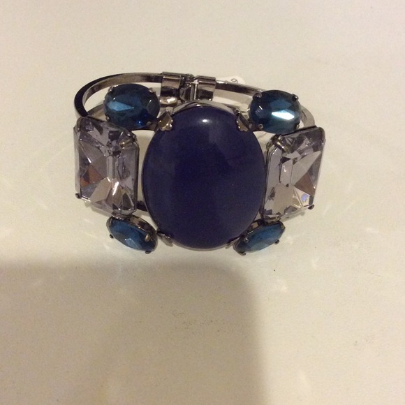 Jewelry | Gunmetal Stone Hinge Bangle | Poshmark