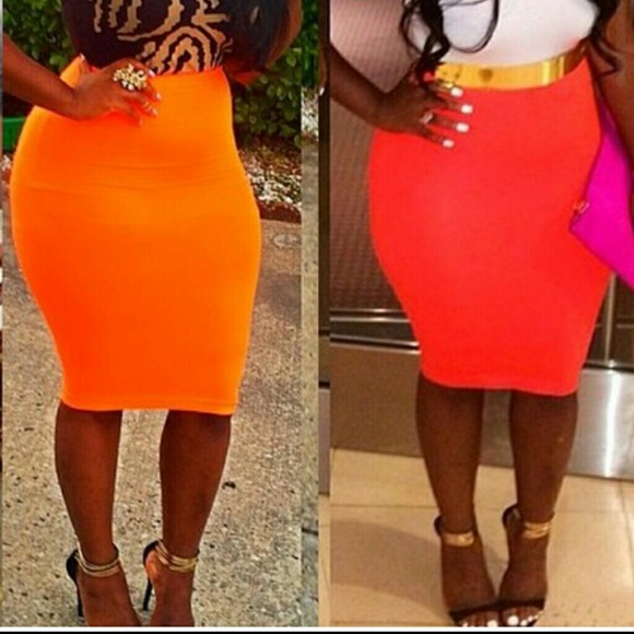 Dresses | Orange Tube Dress Very Stretchy | Poshmark