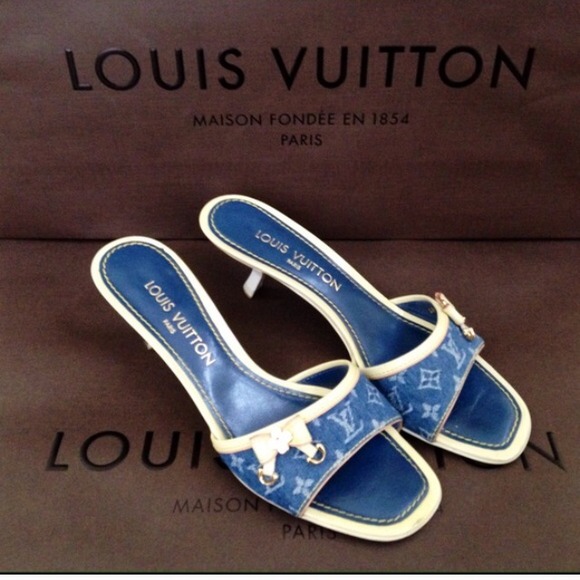 Louis Vuitton | Shoes | Sold Louis Vuitton Monogram Denim Sandal | Poshmark