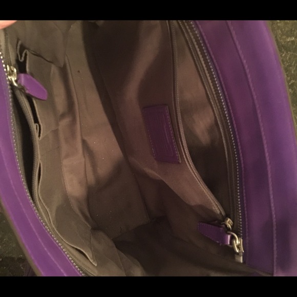 Coach | Bags | Coach Leather Legacy Purple Tote Handbag Purse | Poshmark