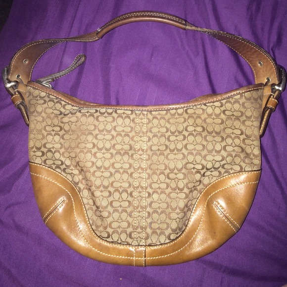Coach | Bags | Authentic Coach Mini Tan Leather C Pattern | Poshmark