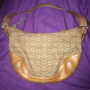 Coach | Bags | Authentic Coach Mini Tan Leather C Pattern | Poshmark