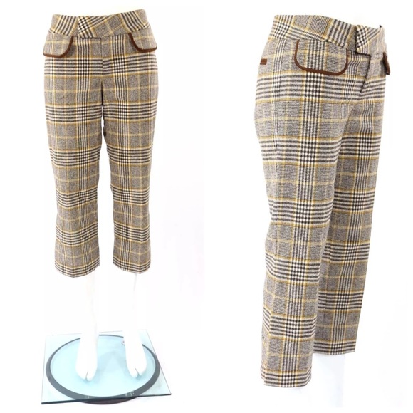 Alvin Valley | Pants & Jumpsuits | Alvin Valley Brown Capri Crop Plaid ...