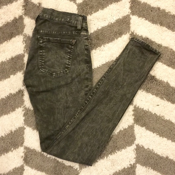 Seven7 | Jeans | Acid Wash Army Green Skinny Seven Jeans | Poshmark