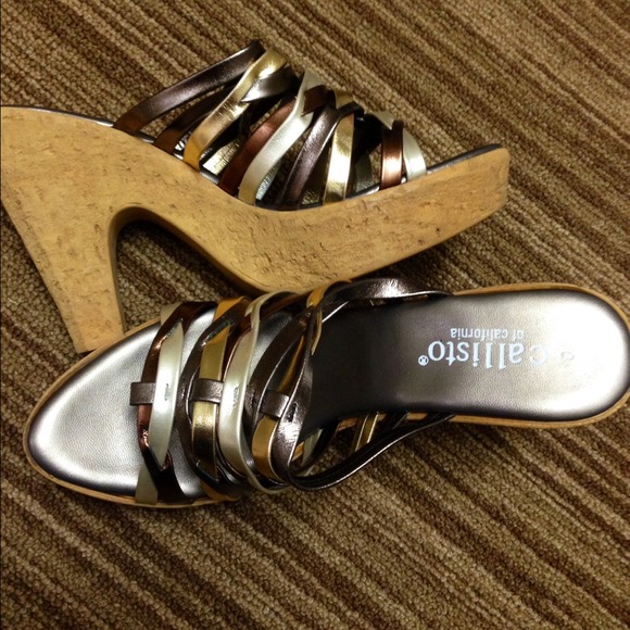 Shoes | Callisto Multi Metallic Heels | Poshmark