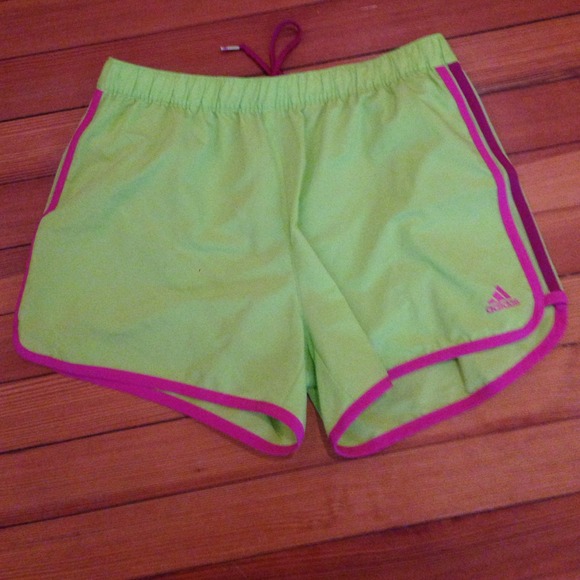 adidas | Other | Lime Greenpink Adidas Running Shorts | Poshmark