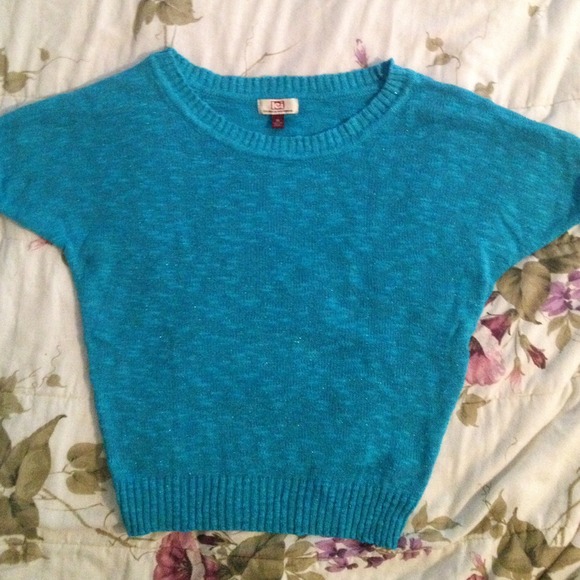 lei | Tops | Lei Turquoise Short Sleeve Sweater | Poshmark