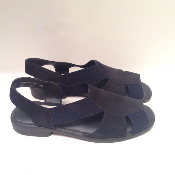 Judith | Shoes | Judith Navy Blue Suede And Elastic Sandals Shoes ...
