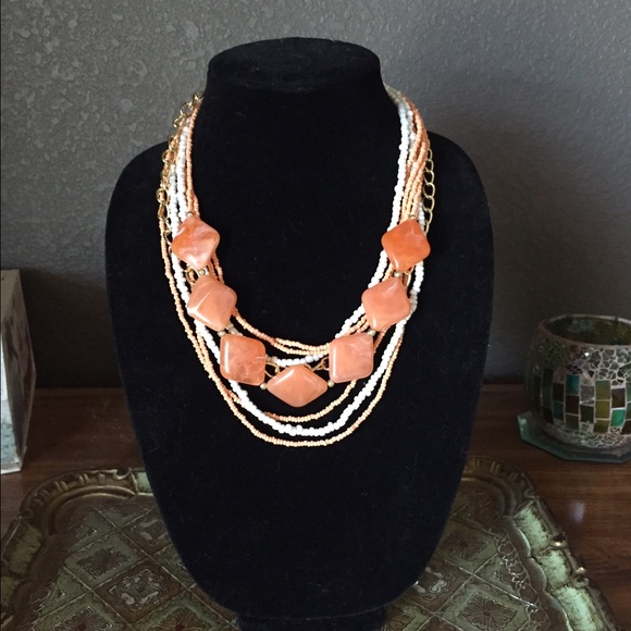 Jewelry | Marble Beaded Necklace Cream Color Only | Poshmark