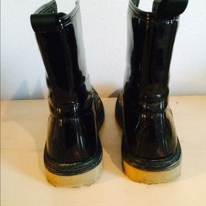 Wild Diva | Shoes | Shiny Black Combat Boots | Poshmark