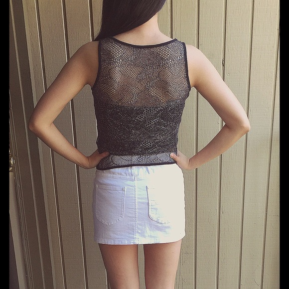 Vintage | Tops | Edgy Rocker Chic Metallic Seethru Fishnet Tank | Poshmark