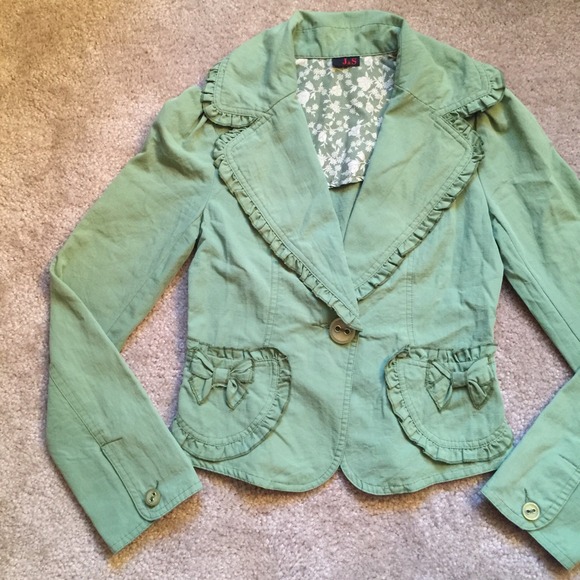 Jackets & Coats | Pastel Green Edwardian Ruffle Blazer W Bows | Poshmark