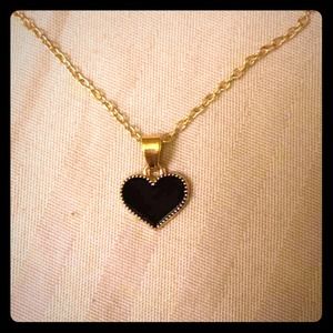Jewelry | Cute Black Heart Pendant Necklace | Poshmark
