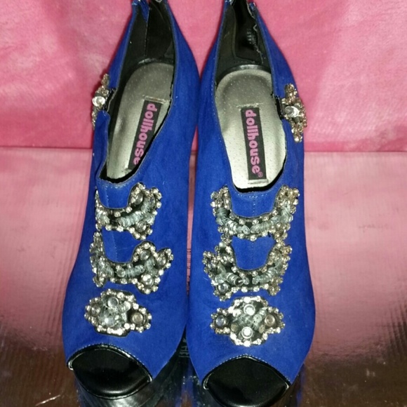 Shoes | Blue Suede Booties | Poshmark