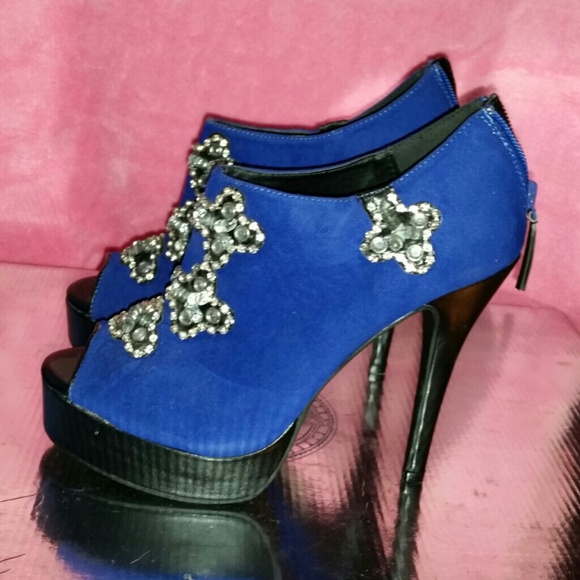 Shoes | Blue Suede Booties | Poshmark