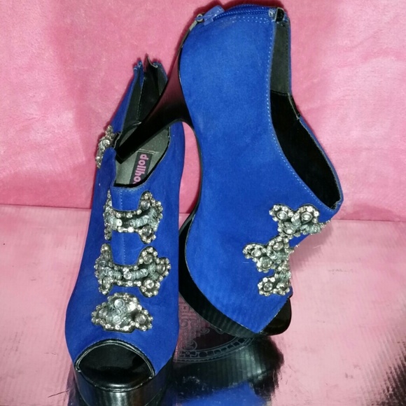 Shoes | Blue Suede Booties | Poshmark