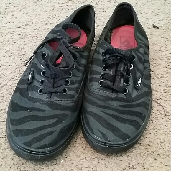 Vans | Shoes | Black Zebra Print Vans | Poshmark