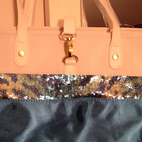 Bags | Aqua Sequence Tote Bag | Poshmark