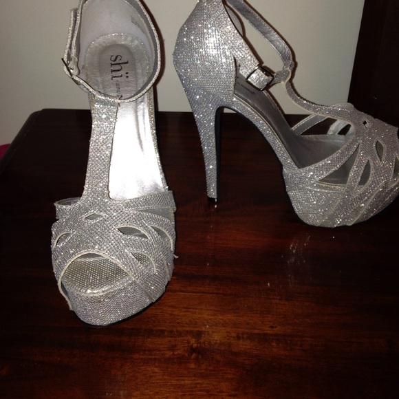 Shoes | Fancy Silver Heels With Matching Handbag | Poshmark