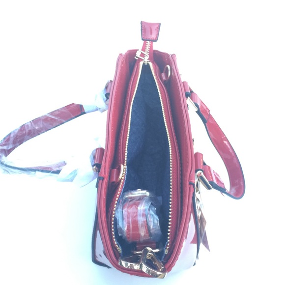 Le Miel | Bags | Brand New Fire Red Purse With Gold Studs | Poshmark