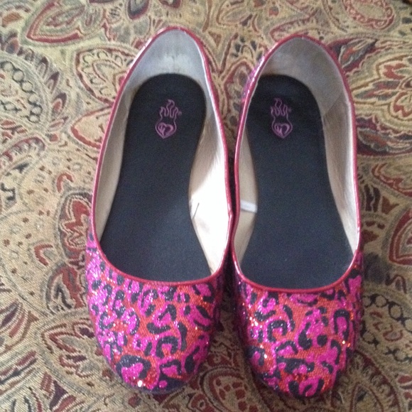 torrid | Shoes | Torrid Glittery Pink Red And Black 1 Wide Flats | Poshmark