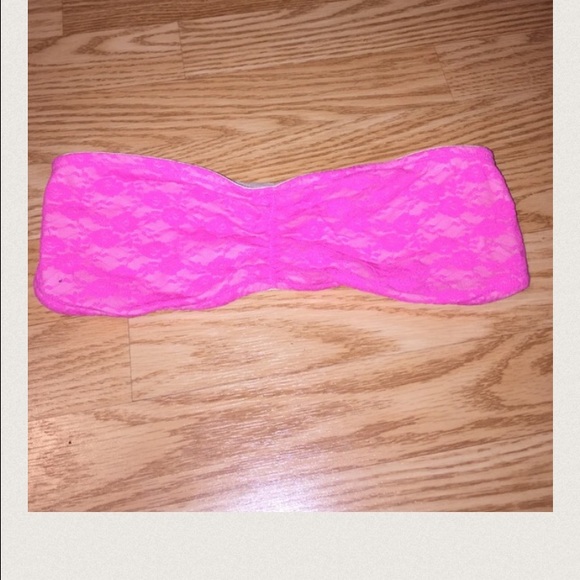 PINK Victoria's Secret | Tops | Victoria Secret Pink Lace Bandeau ...