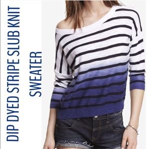 Express | Sweaters | Hpbnwt Dip Dyed Stripe Slub Knit Sweater | Poshmark