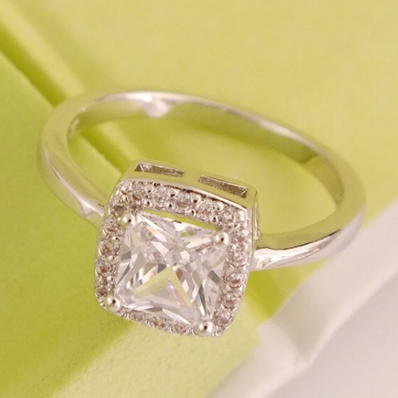 Jewelry | 925k Sterling Silver Cz Ring Size8 | Poshmark