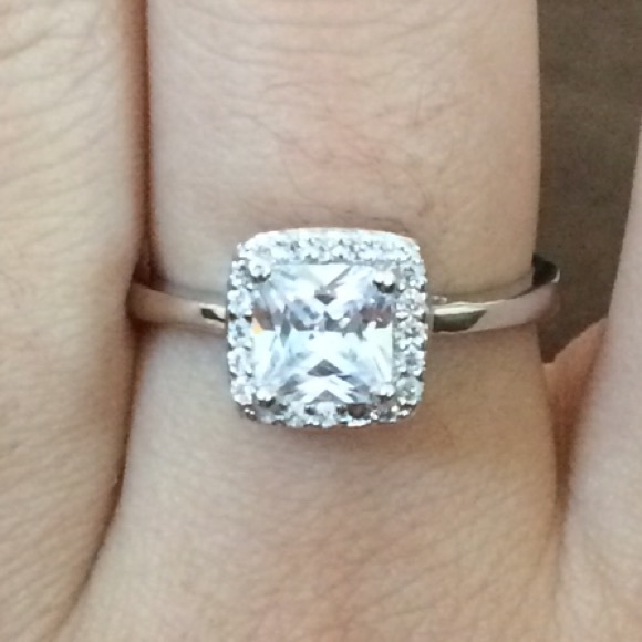 Jewelry | 925k Sterling Silver Cz Ring Size8 | Poshmark