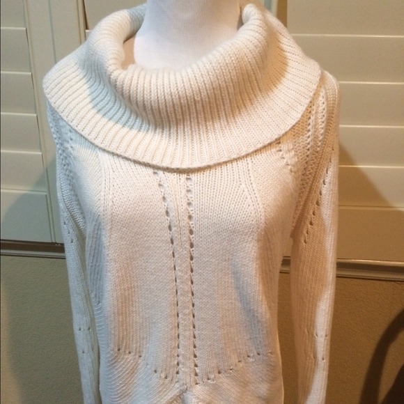 LOFT | Sweaters | Sold White Cowl Neck Sweater | Poshmark