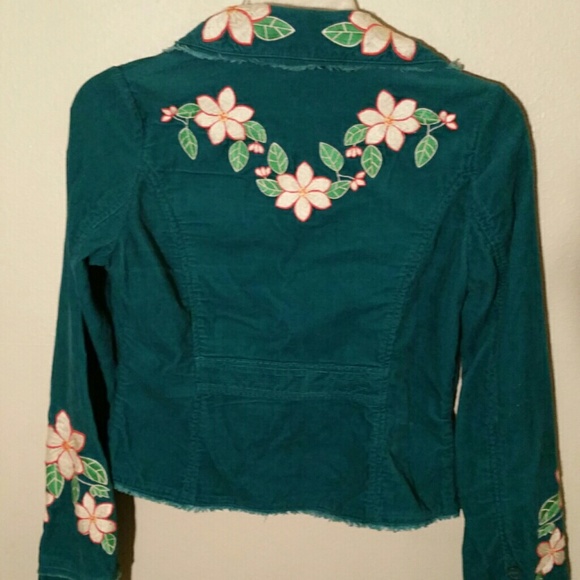Lush | Jackets & Coats | Floral Embroidered Corduroy Jacket | Poshmark
