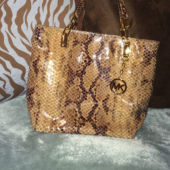 Michael Kors | Bags | Michael Kors Snakeskin Handbag | Poshmark