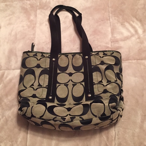 67% off Coach Handbags - Black and gray Coach Purse from Autumn's ...