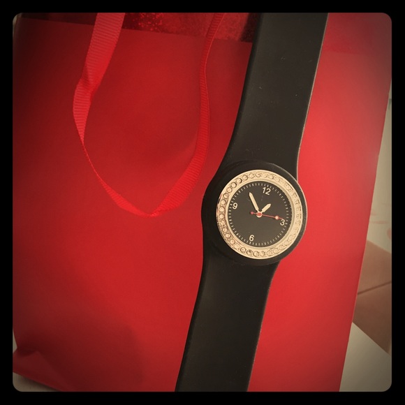 Accessories | Black Slap Bracelet Watch | Poshmark