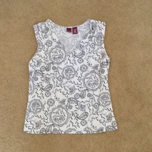 Merona | Tops | Like New Black And White Floral Tank | Poshmark