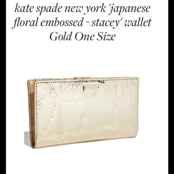 kate spade | Bags | Kate Spade Wallet Gold Japanese Floral Print | Poshmark