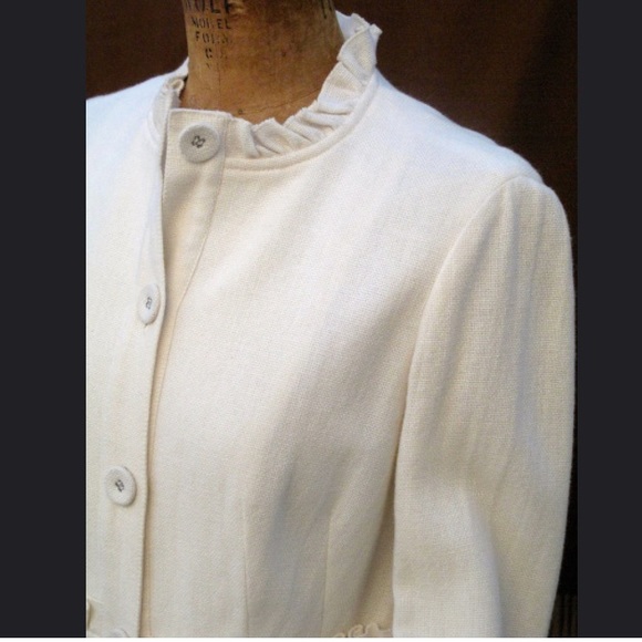 Tory Burch | Jackets & Coats | Tory Burch White Ruffle Jacket | Poshmark