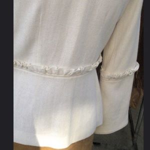 Tory Burch | Jackets & Coats | Tory Burch White Ruffle Jacket | Poshmark