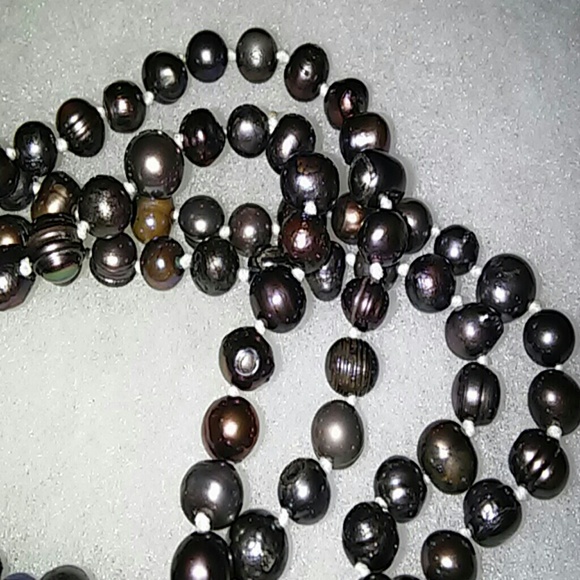 Jewelry | String Of Natural Black Pearls | Poshmark