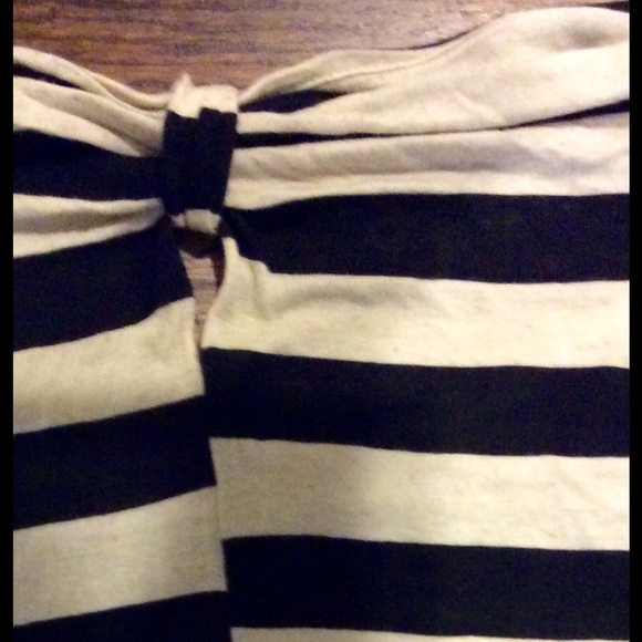 Shasa | Tops | Black Cream White Striped Short Sleeve Crop Top | Poshmark