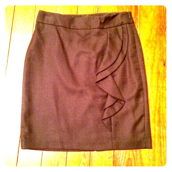 The Limited | Skirts | Chocolate Brown Tweed Ruffle Skirt | Poshmark