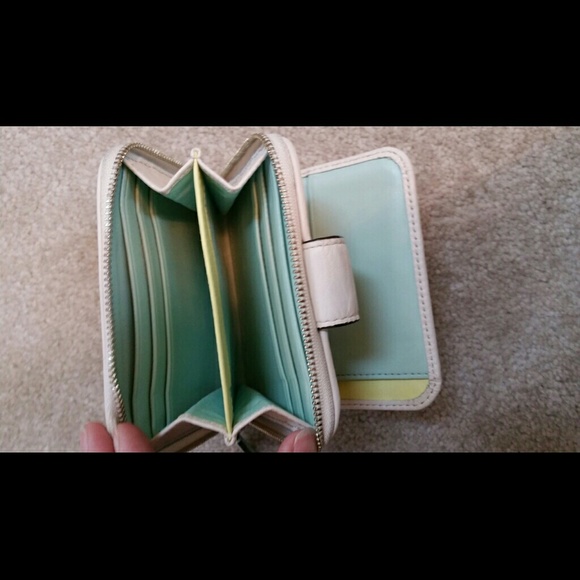 Coach | Bags | Coach Lime Green White And Baby Blue Wallet | Poshmark