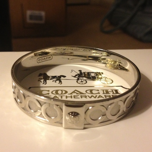 Coach | Jewelry | Coach Silver Tone Bangle Bracelet | Poshmark