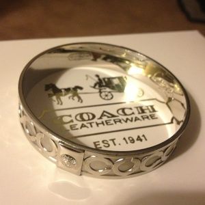 Coach | Jewelry | Coach Silver Tone Bangle Bracelet | Poshmark