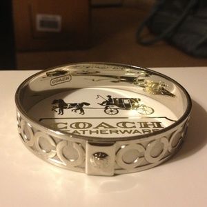 Coach | Jewelry | Coach Silver Tone Bangle Bracelet | Poshmark