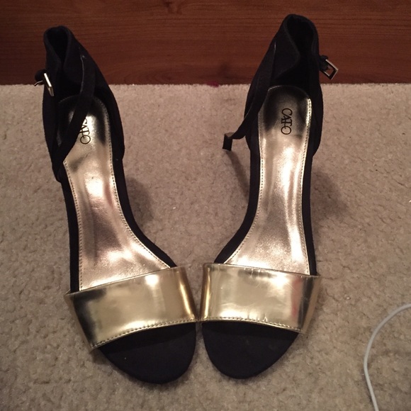 Cato | Shoes | Cato Black And Gold Heels | Poshmark